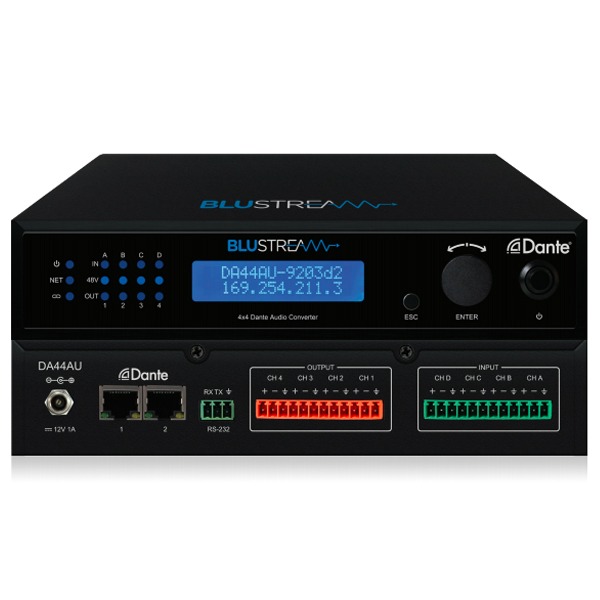 DA44AU - 4x4 Dante® Digital Audio Converter by Blustream - Procom ...