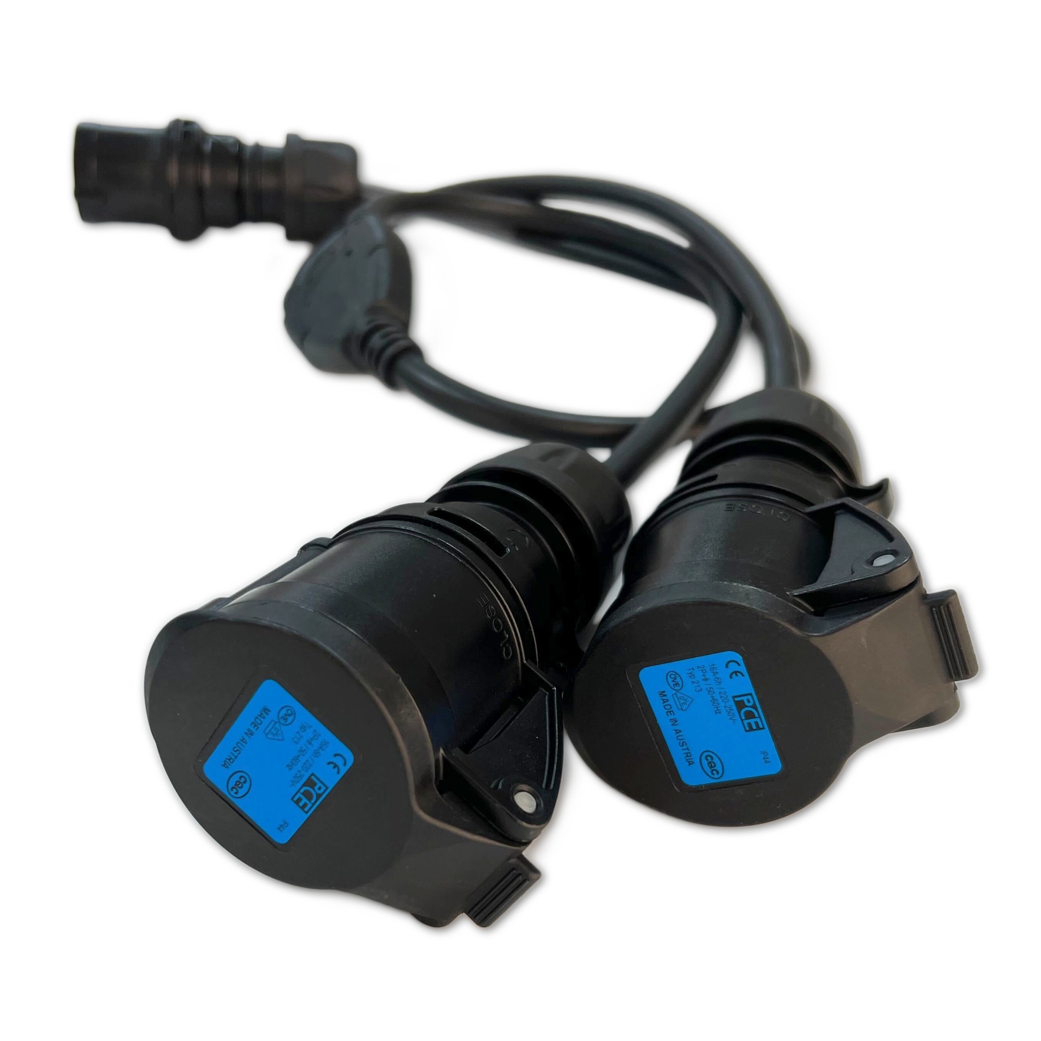 Power Y Cable - 16A 3P CEE Male to 2 x 16A 3P CEE Female by Power ...