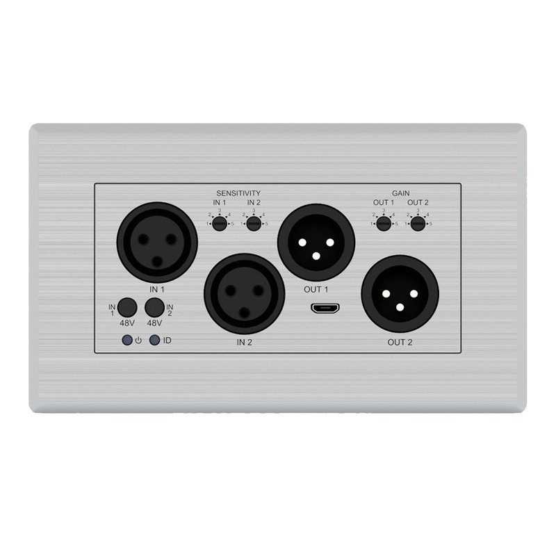 DA22XLR-WP-EU - Line / MIC 2+2 XLR Dante® Audio Wall Plate EU by ...